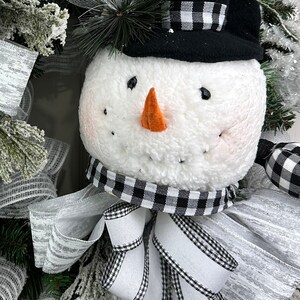 Snowman Christmas Wreath, Winter Wreath, Designer Snowman Wreath, Front ...