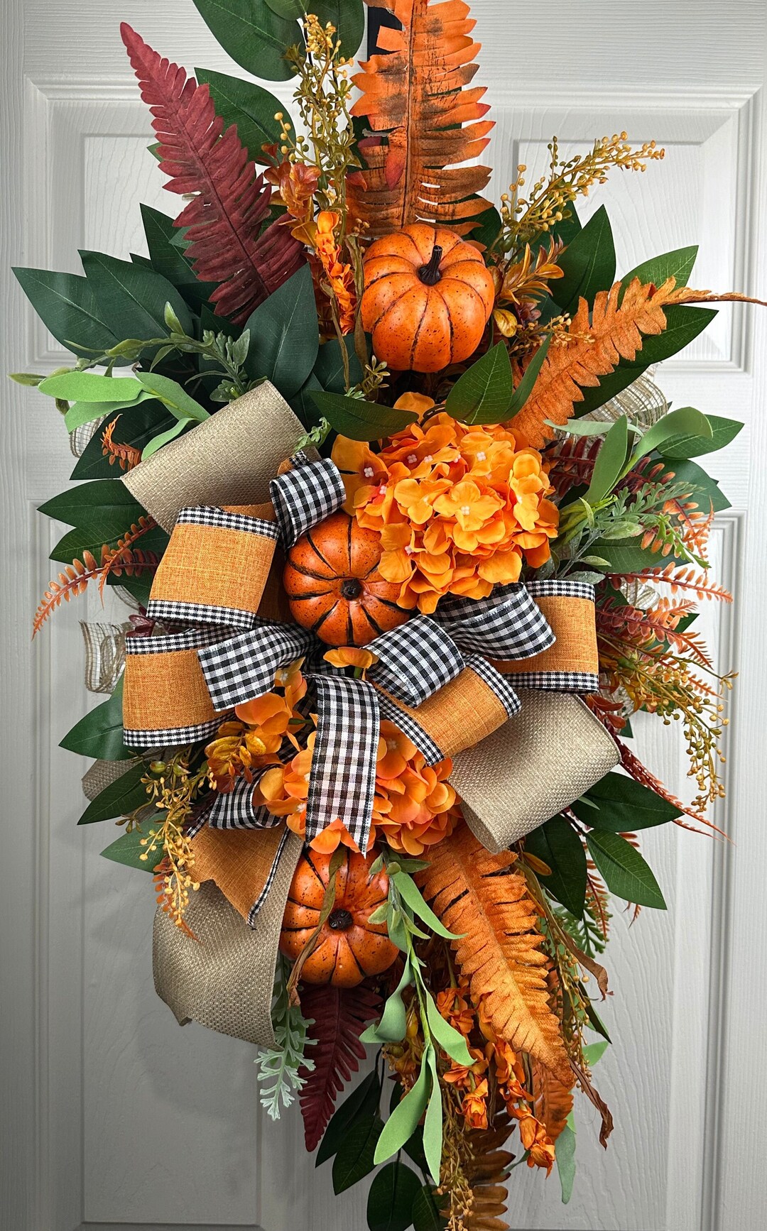 Fall Swag, Fall Pumpkin Swag, Front Door Fall Swag - Etsy