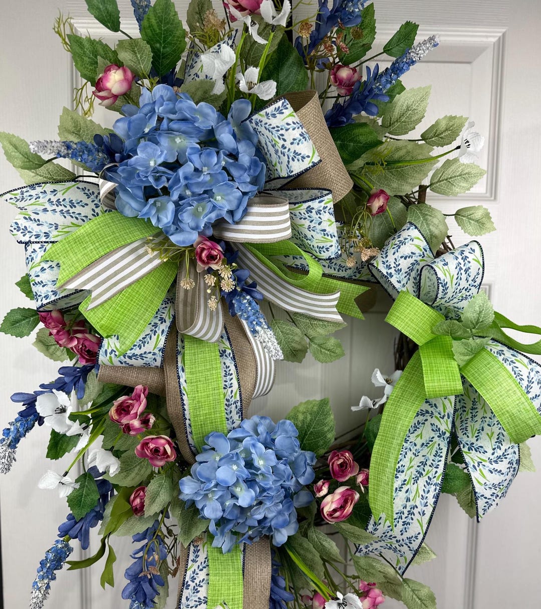 Spring Wreath, Summer Wreath, Front Door Spring Wreath, Front Door ...