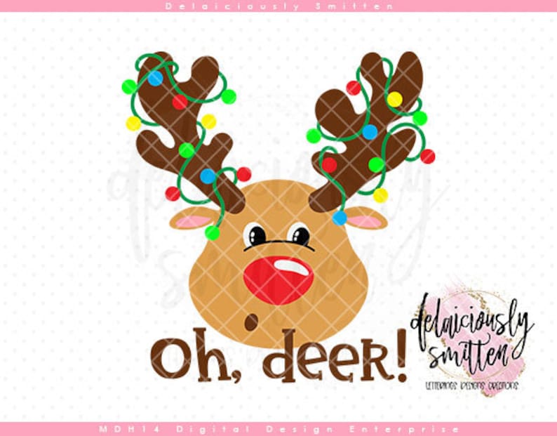 Oh Deer Reindeer SVG Deer Svg Deer Face Svg Christmas Svg | Etsy