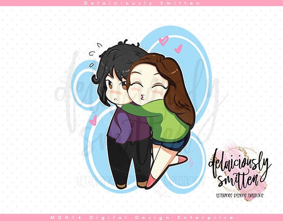 Chibi Hugging Couple