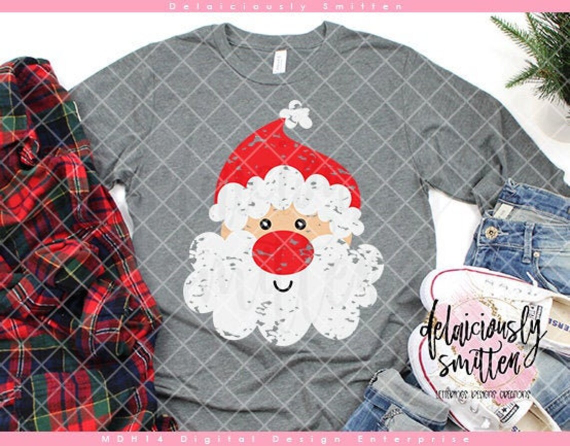Santa Distressed SVG Santa Claus Svg Klaus Svg Santa Face - Etsy