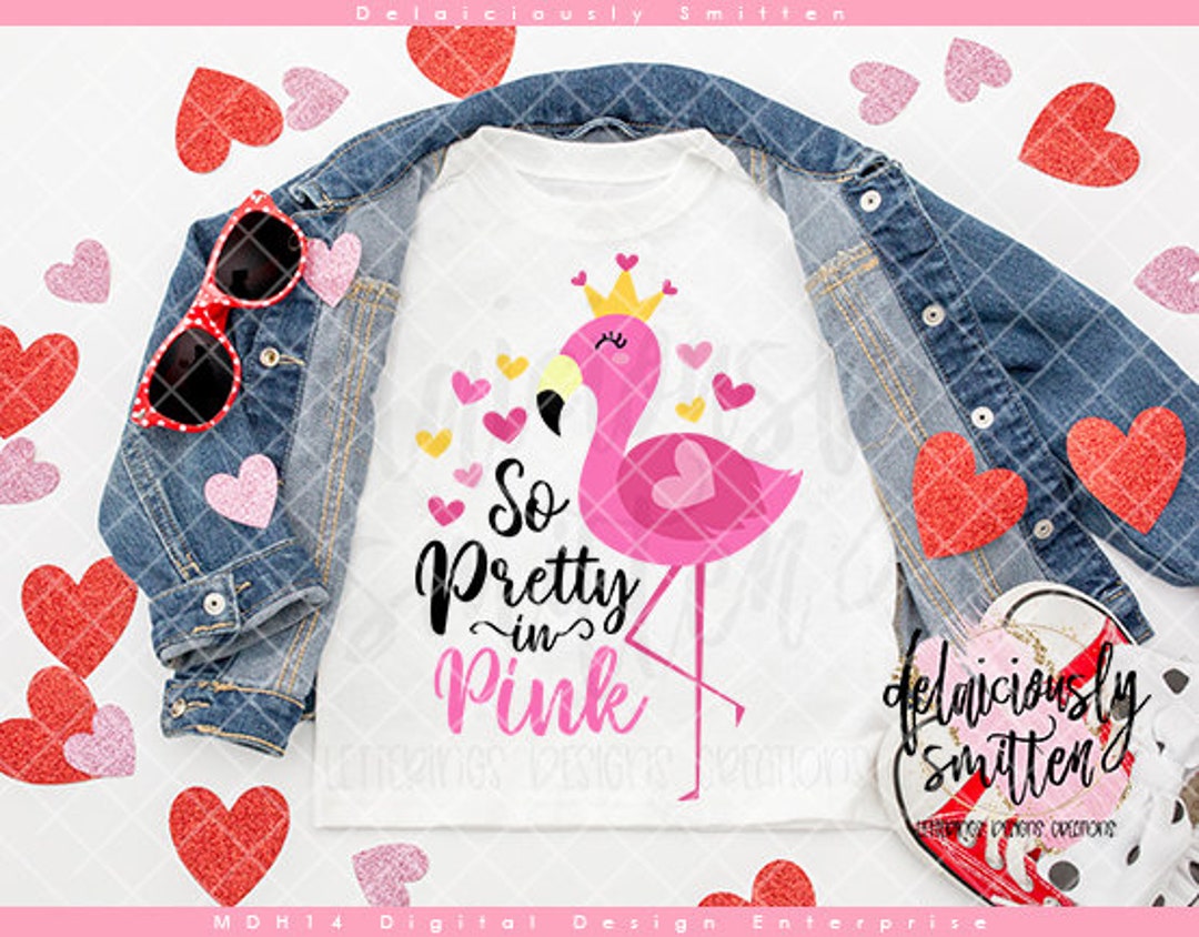 So Pretty in Pink SVG, Flamingo Svg, Valentine Flamingo, Valentine's ...