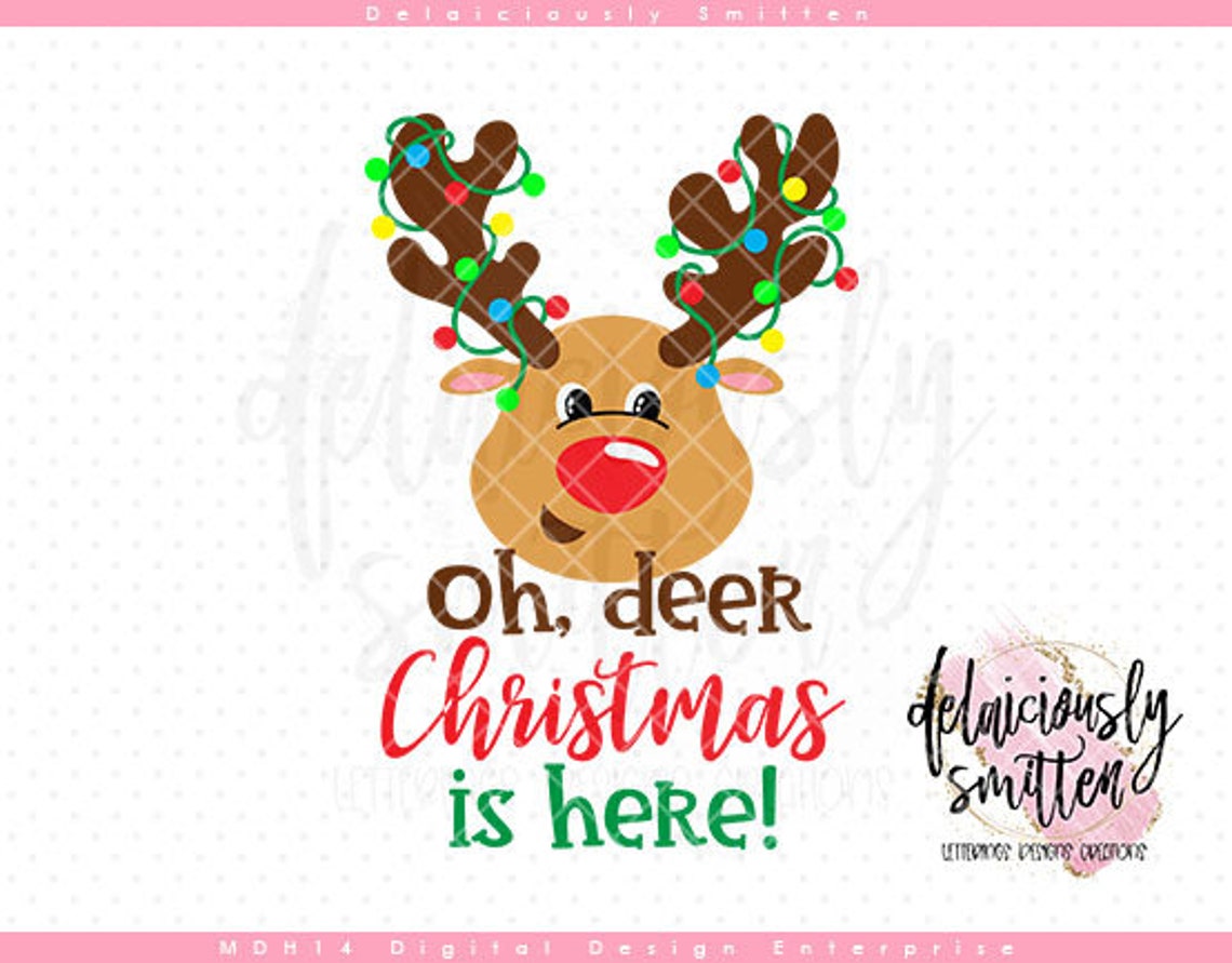Oh Deer Christmas is Here SVG Deer Svg Deer Face Svg - Etsy