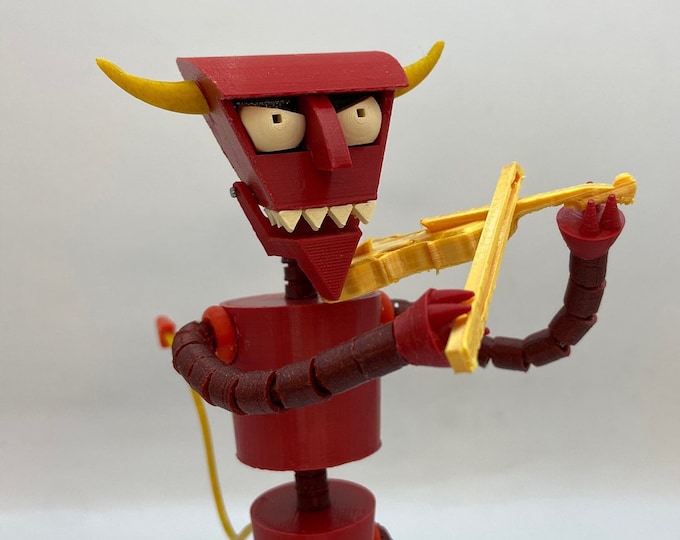 3D Printed Robot Devil Bendy Action Figure - Etsy