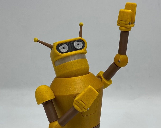 3D Printed Calculon - Posable Action Figure - Etsy