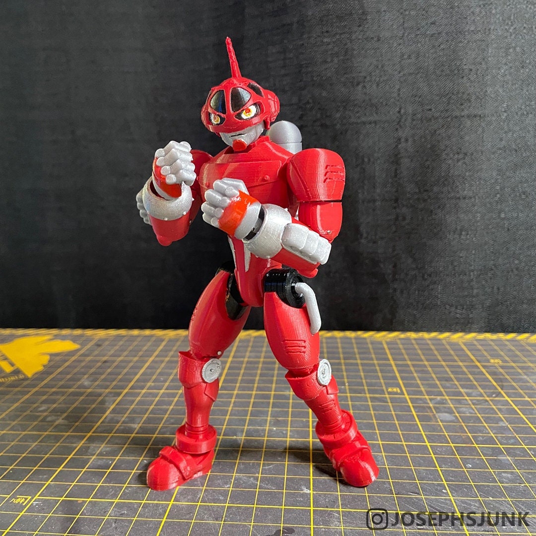 3D Printed crimson Cyclone Action Figure Fully - Etsy