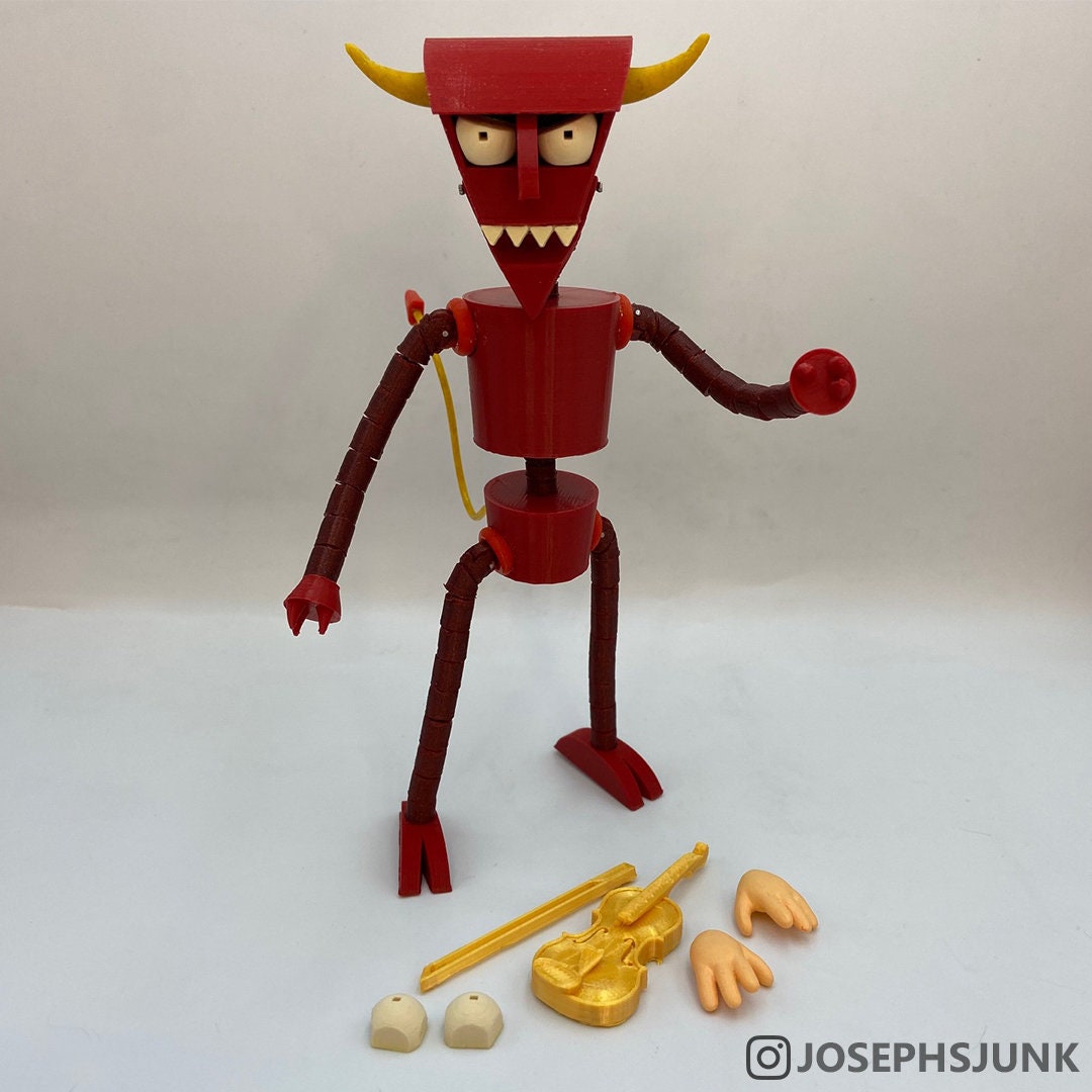 3D Printed Robot Devil Bendy Action Figure - Etsy