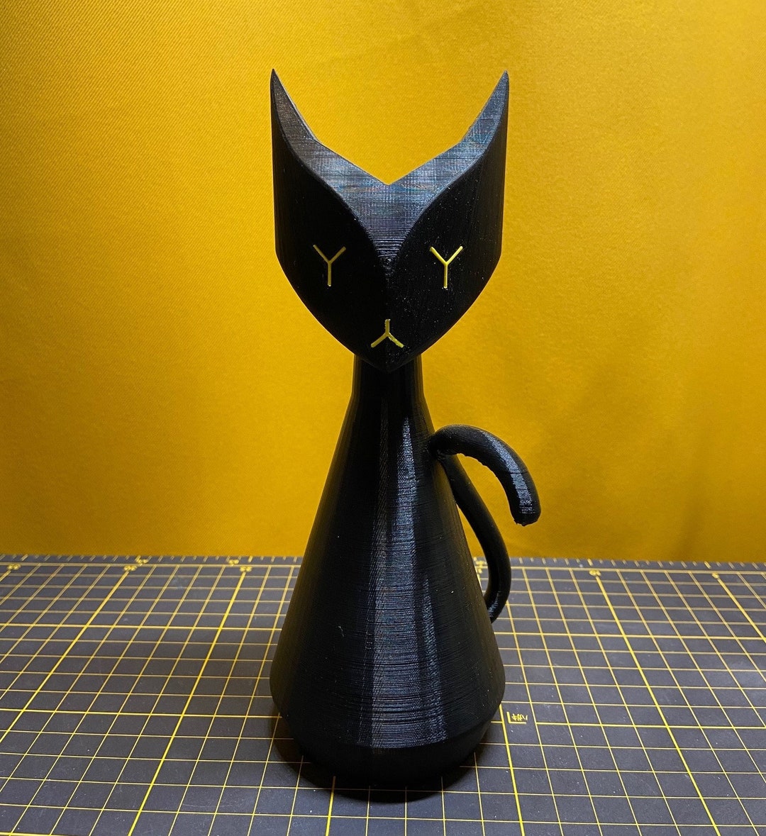 Black Cat Statue 3d Printed Halloween Decor Etsy