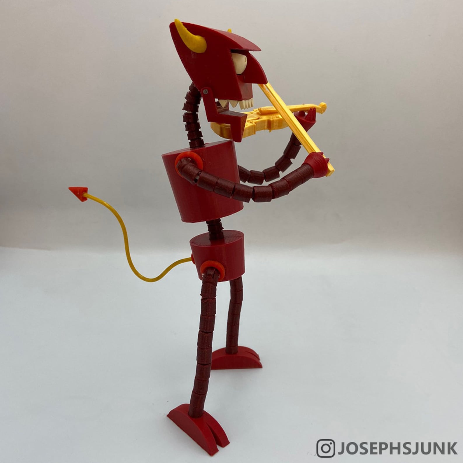 3D Printed Robot Devil Bendy Action Figure - Etsy