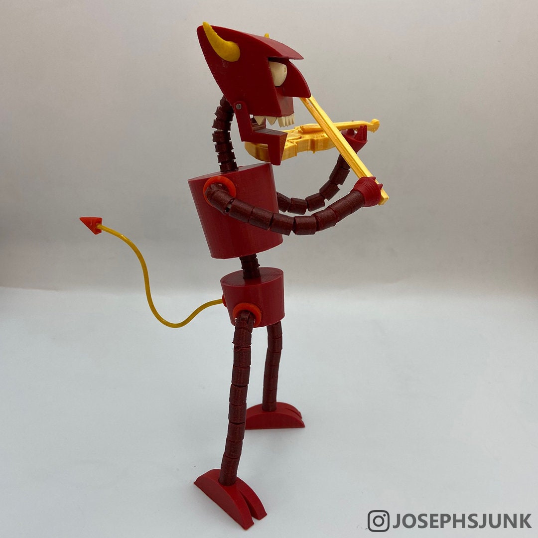 3D Printed Robot Devil Bendy Action Figure - Etsy