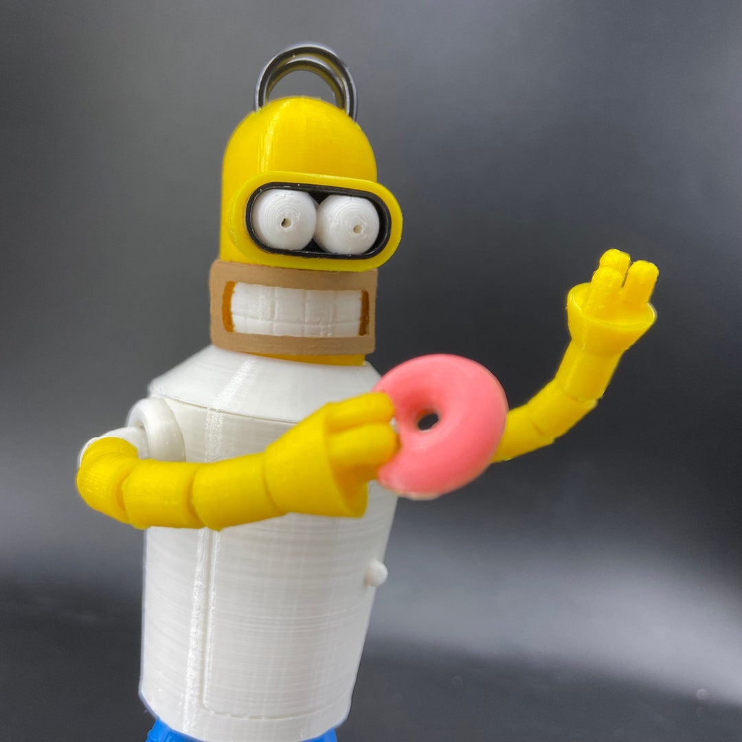 3D Printed Bomer Bendy Action Figure Futurama X Simpsons - Etsy