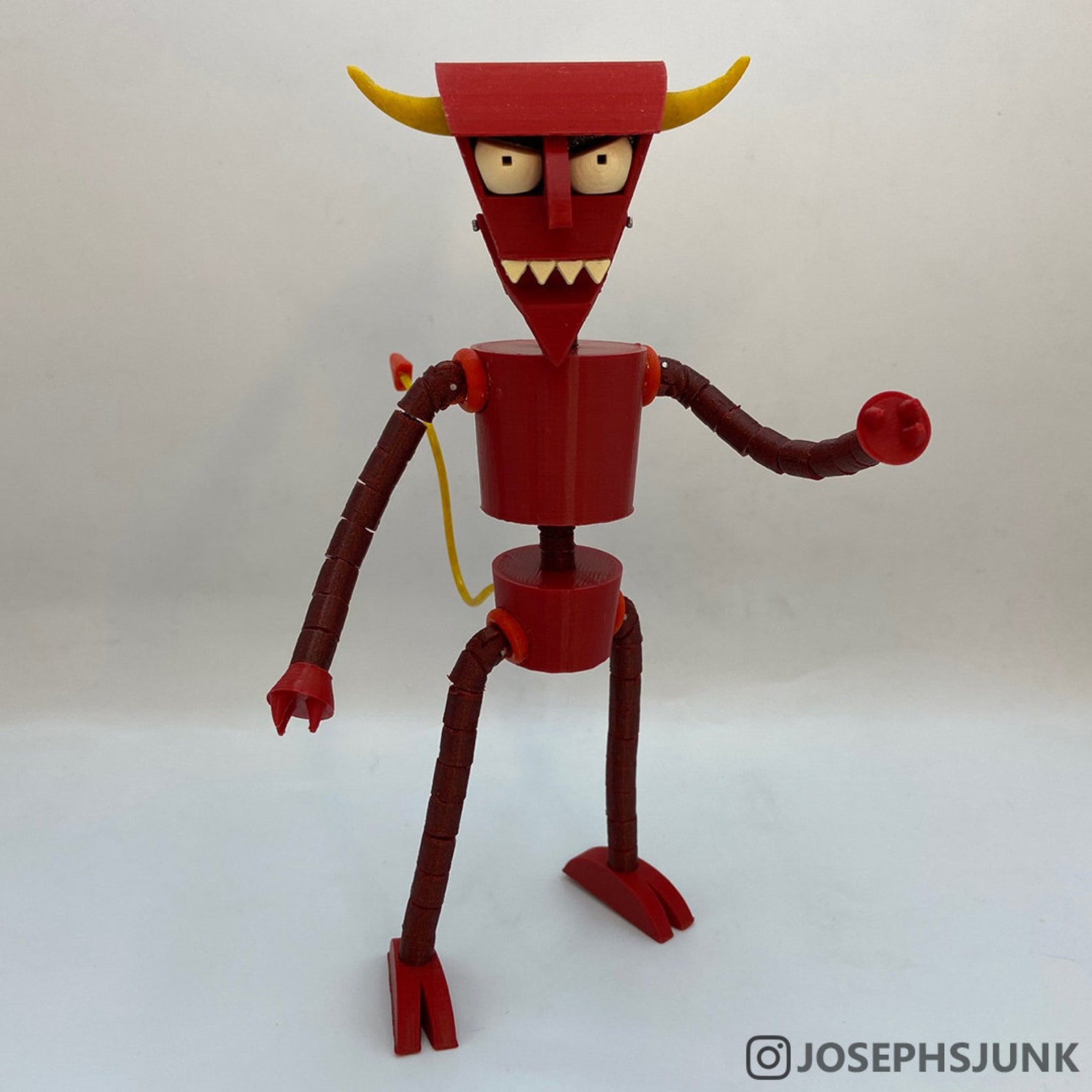 3D Printed Robot Devil Bendy Action Figure - Etsy