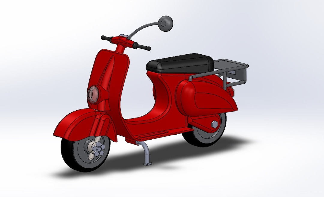 Scooter, Moped 3D Print Files 7"l X 2.5"w X 4.5"h, Multiple Parts ...