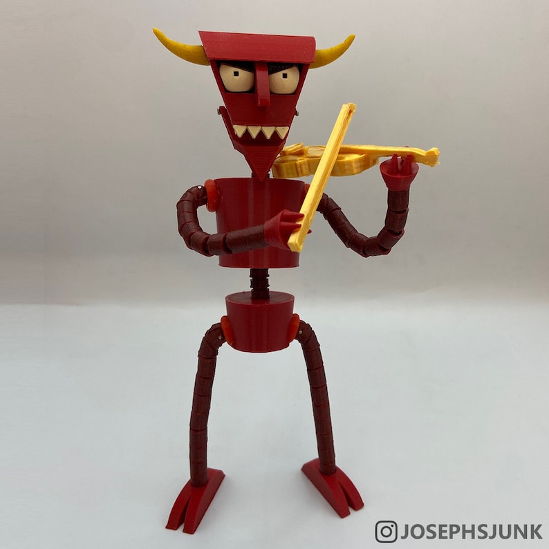 3D Printed Robot Devil Bendy Action Figure - Etsy