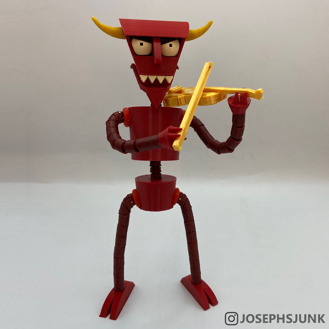 3D Printed Robot Devil Bendy Action Figure - Etsy
