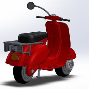 Scooter, Moped 3D Print Files 7"l X 2.5"w X 4.5"h, Multiple Parts ...