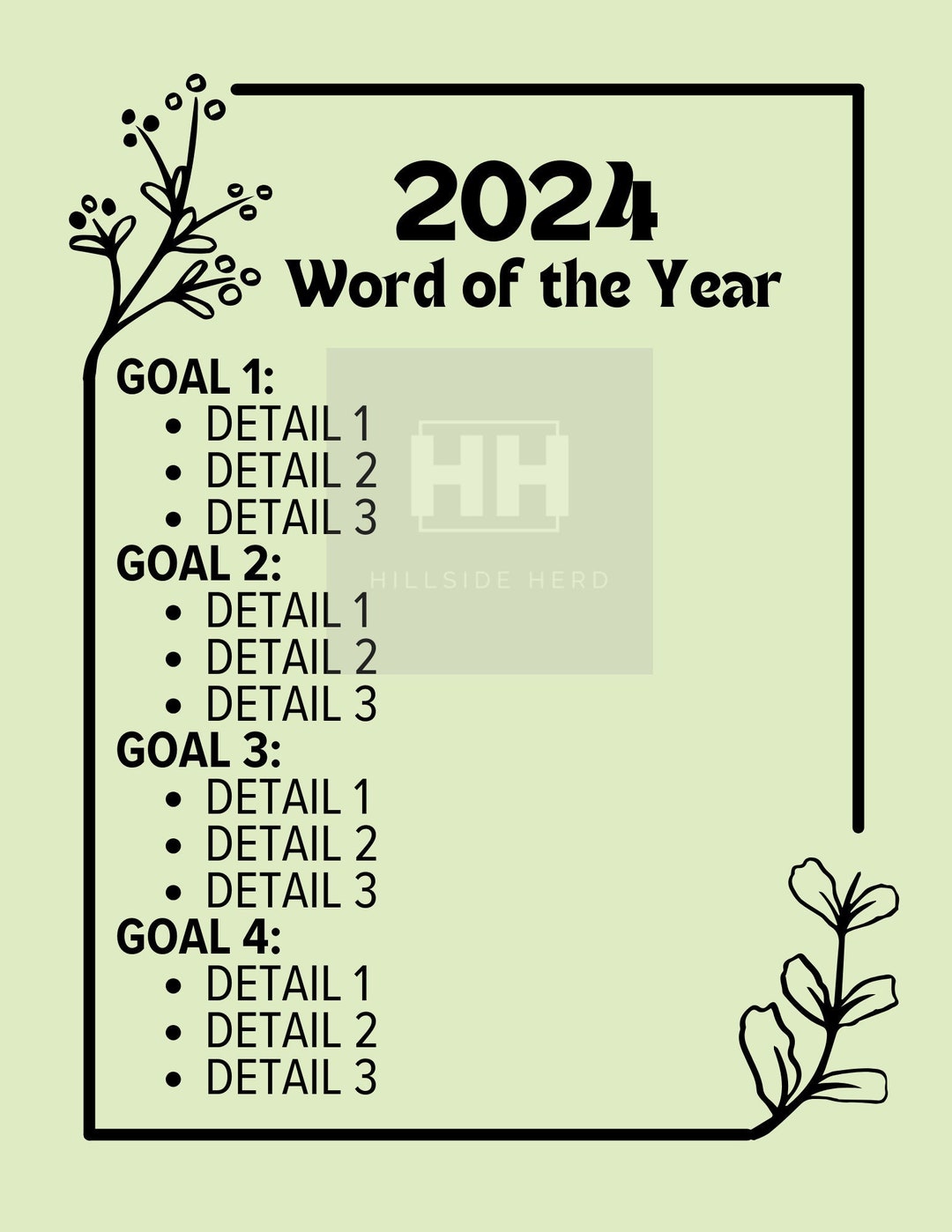2024 Word of the Year Goal Tracker - Etsy