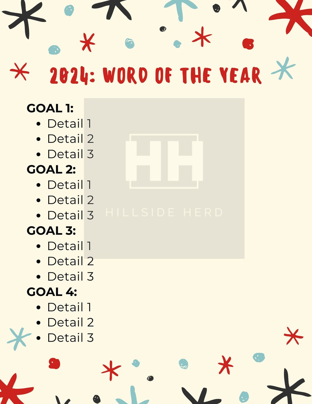 2024 Word of the Year Goal Tracker Customized - Etsy