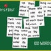 100 Printable Fry's First Hundred Sight Words, Flashcards for Prek and ...