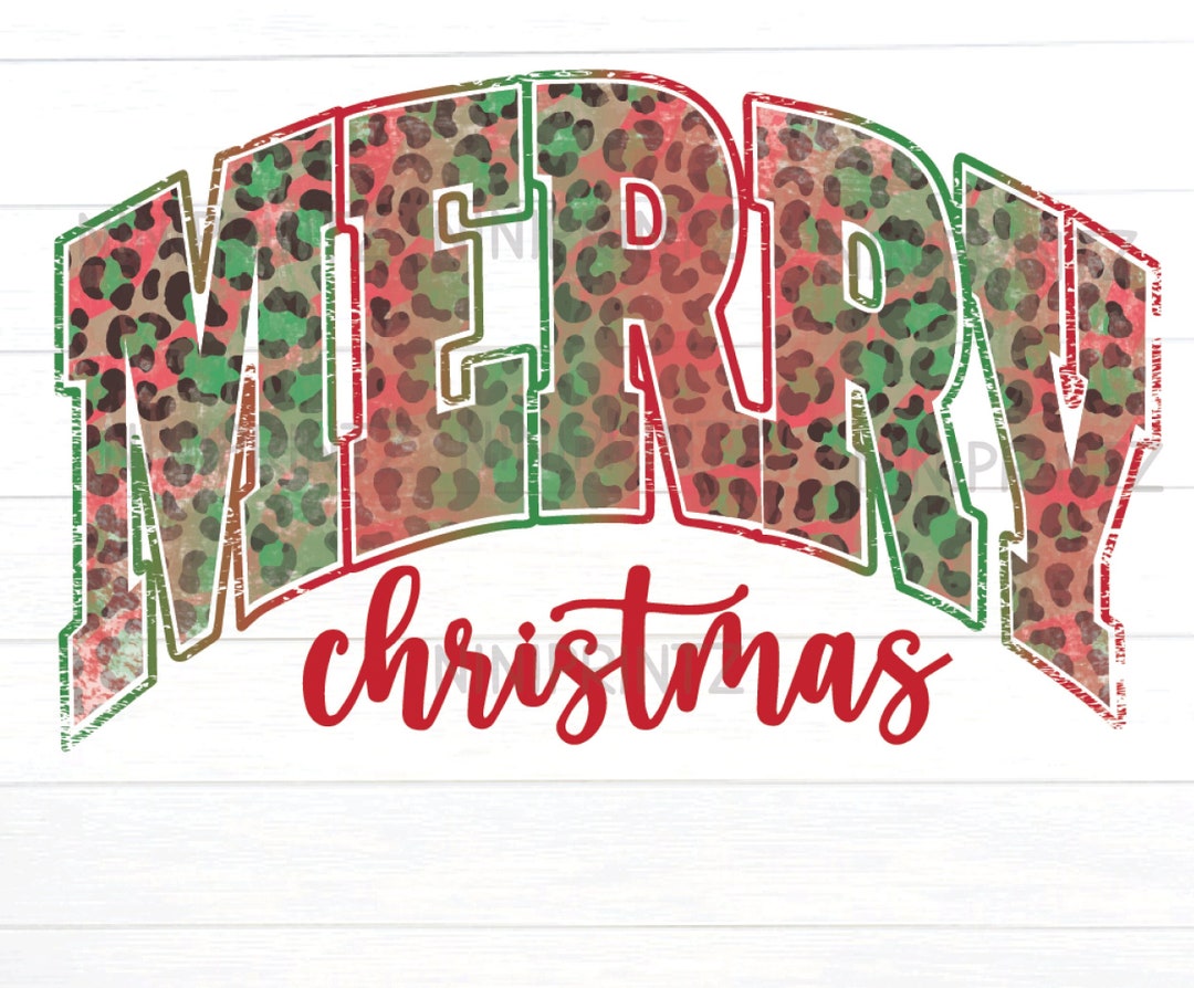 Merry Christmas PNG, Merry Christmas Leopard SVG, Christmas Sublimation ...