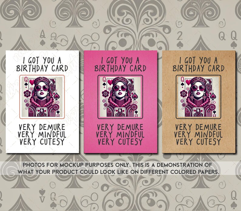 Very Demure Birthday Card for Her, Queen of Hearts, Tiktok Meme, Funny ...