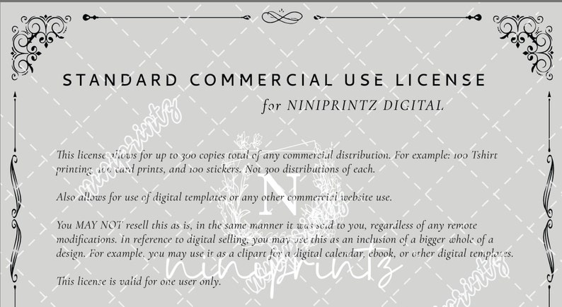 Standard Commercial Use License for Niniprintz Products, Retro Smiley ...