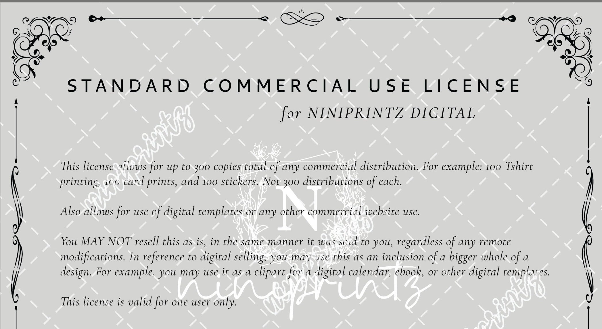 Standard Commercial Use License for Niniprintz Products, Retro Smiley ...