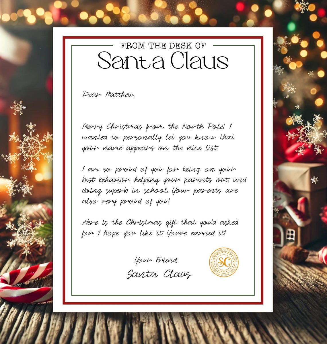 Blank Letter From Santa for Kids Template - Printable Santa Stationary ...