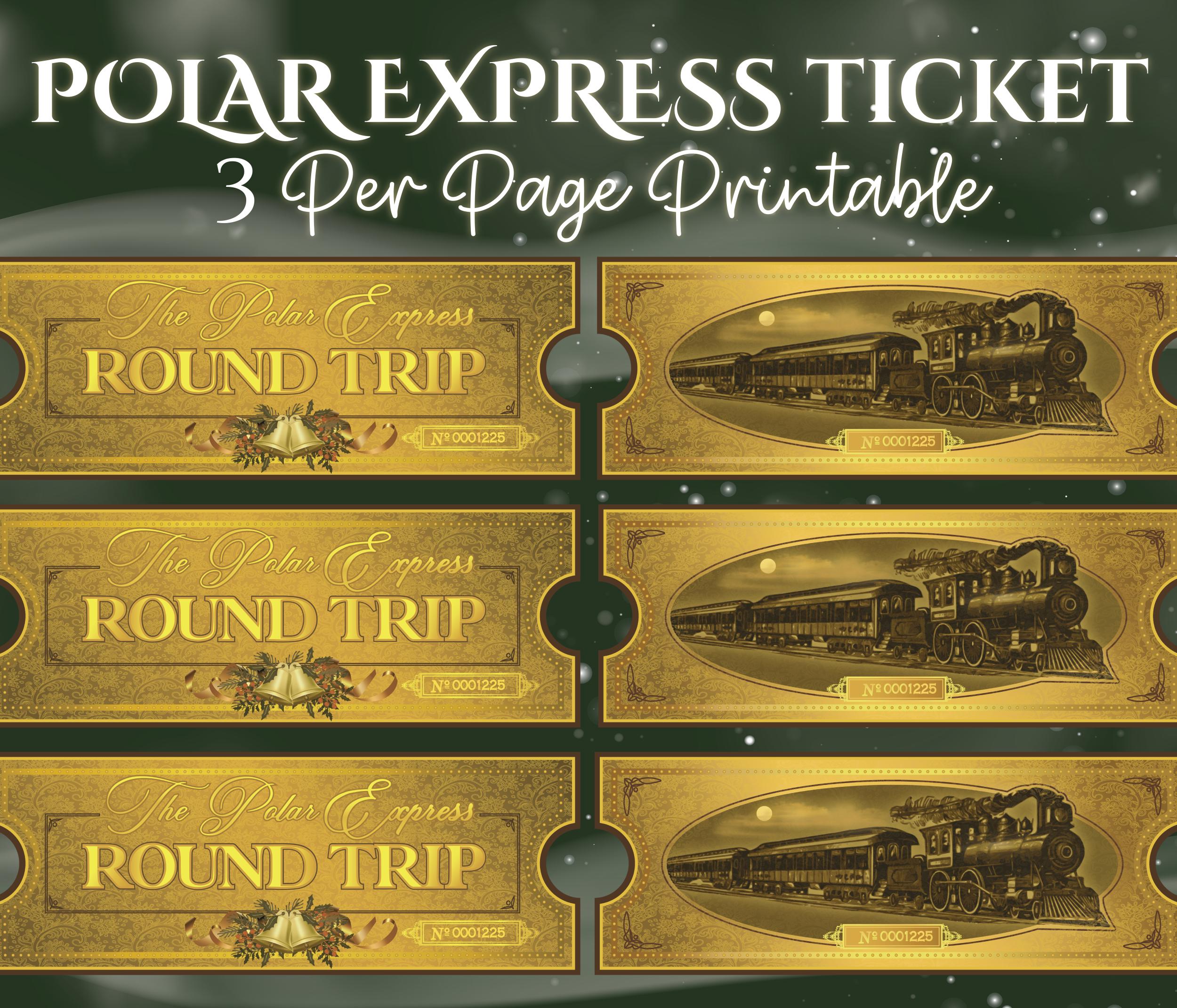 Polar Express Ticket Printable PDF - Print 3 per Page - Instant ...