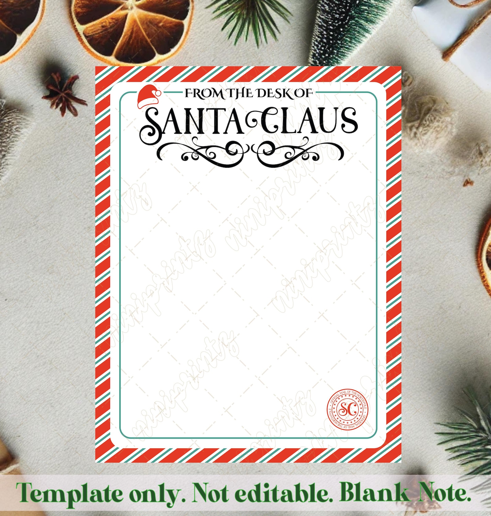 Santa Claus Letterhead Template - Christmas Printable Writing Paper ...