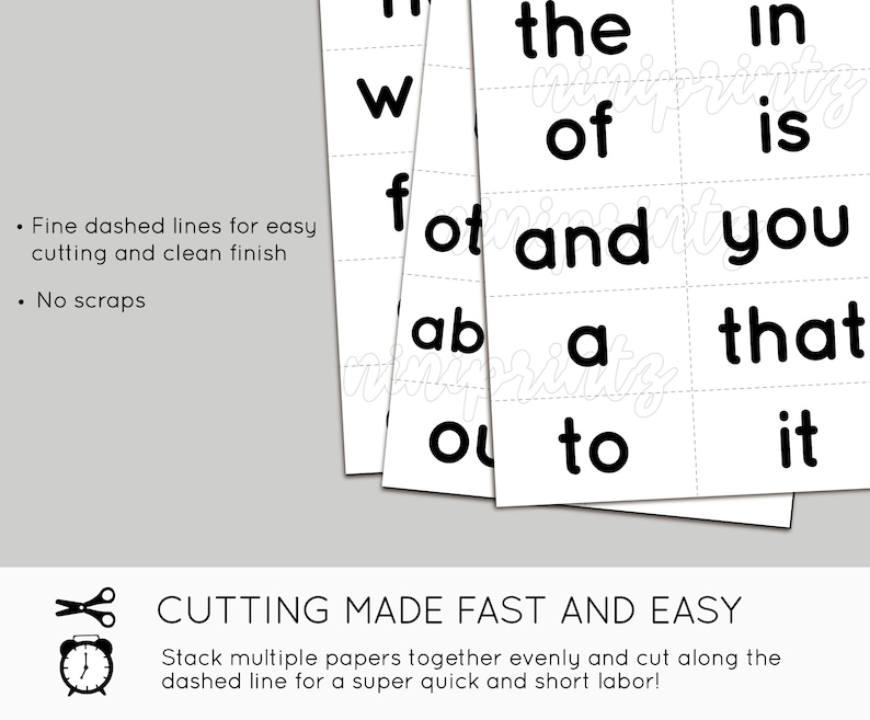 100 Printable Fry's First Hundred Sight Words, Flashcards for Prek and ...