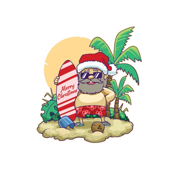 Tropical Santa - Etsy