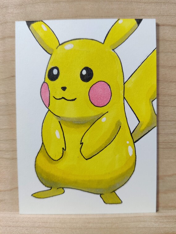 Pikachu Starter Pokémon Original Art Hand Drawn Sketch | Etsy