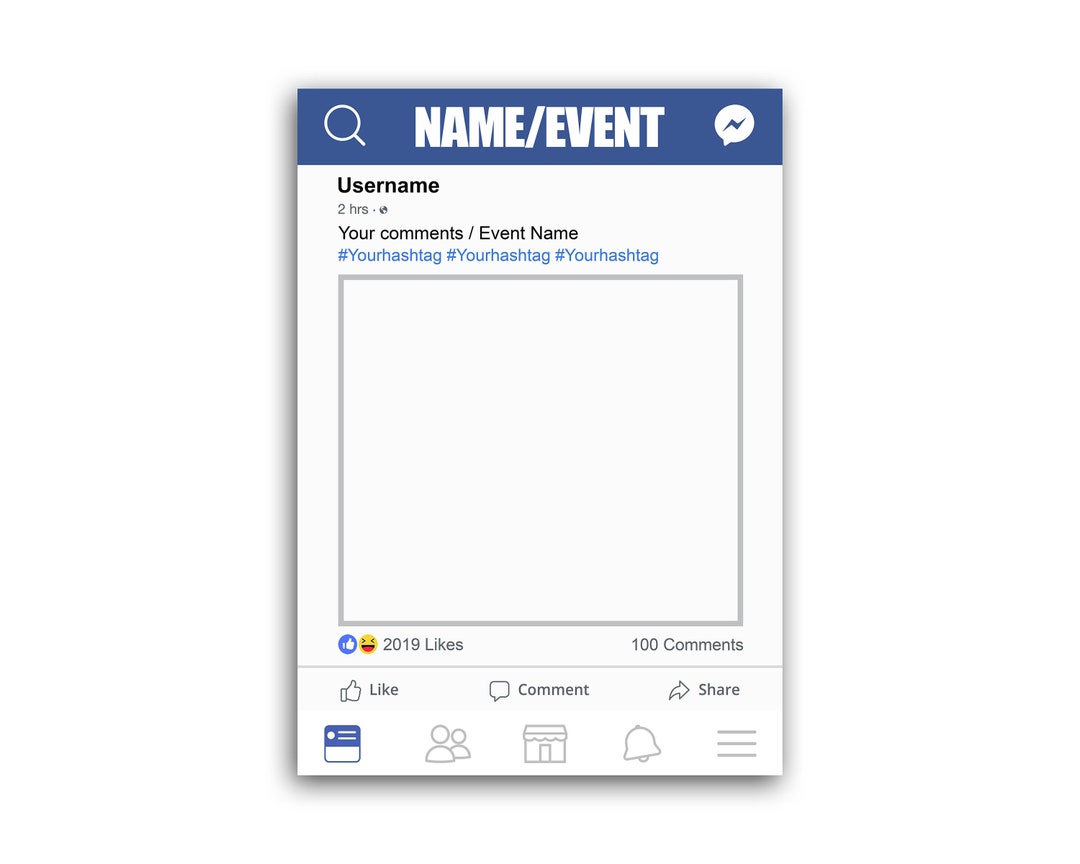 Facebook Selfie Frame Personalised Photo Booth Party Prop Etsy