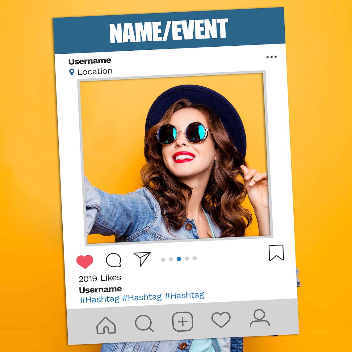 Social Media Selfie Frame Personalised Photo Booth Party Etsy Uk