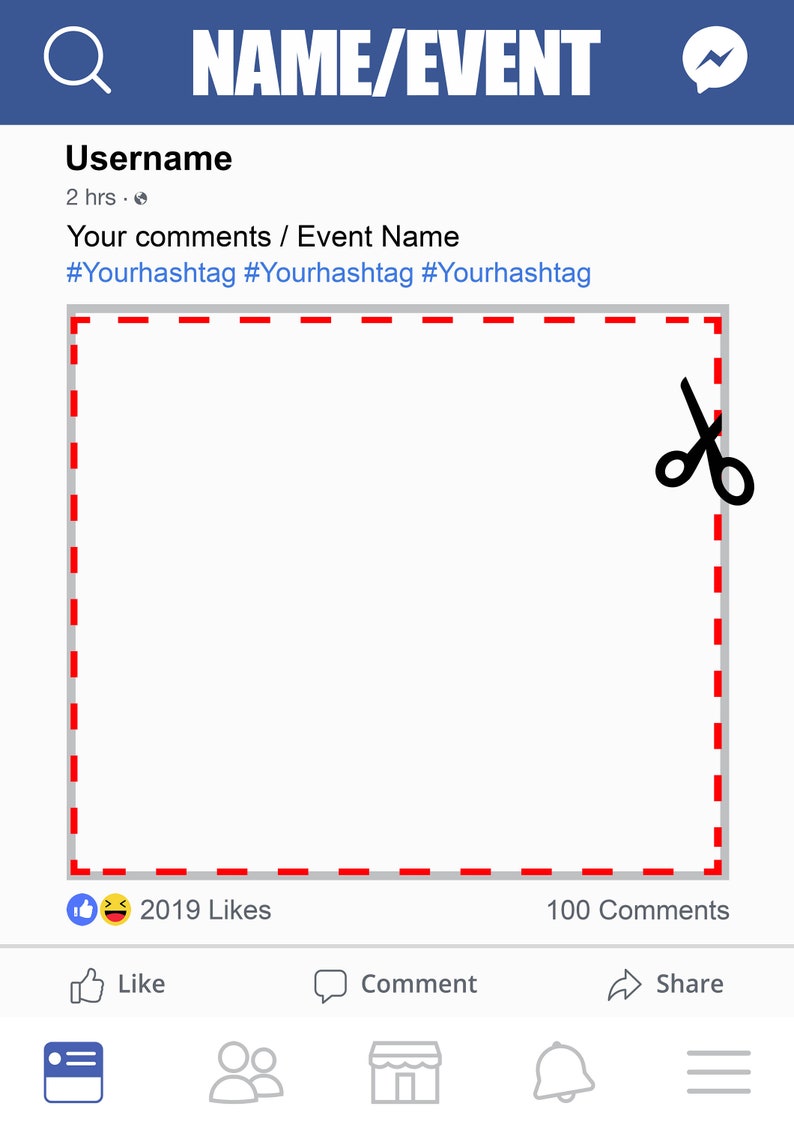 Facebook Selfie Frame Personalised Photo Booth Party Prop Etsy