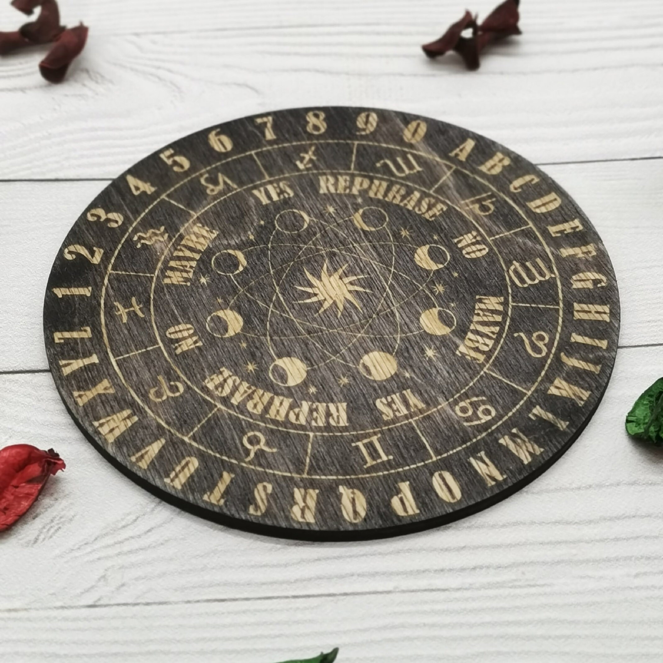 Pendulum board Wooden engraved divination board Pendulum | Etsy