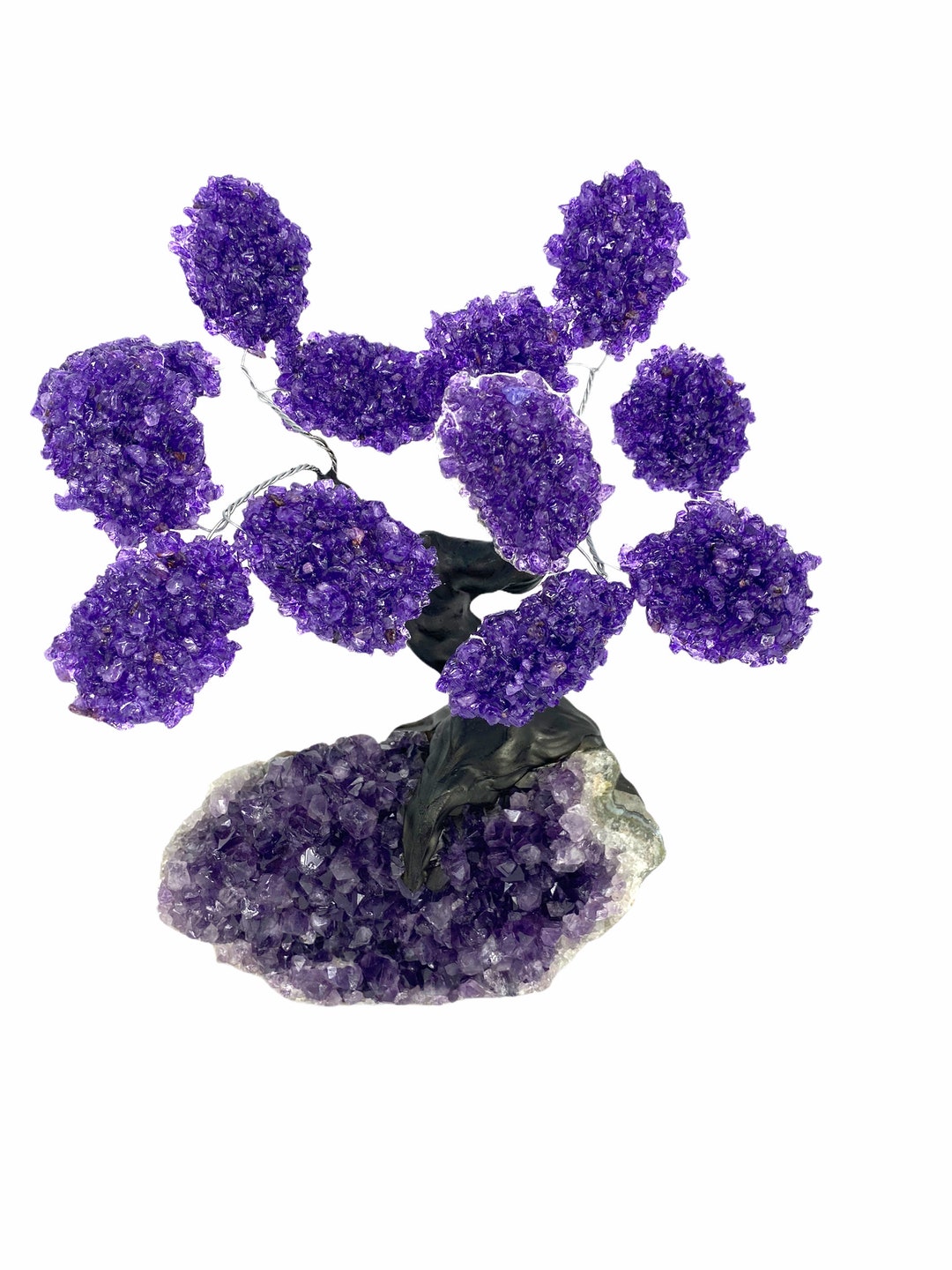 Xlarge 12 Branch Amethyst Gemstone Tree on Amethyst Matrix the ...
