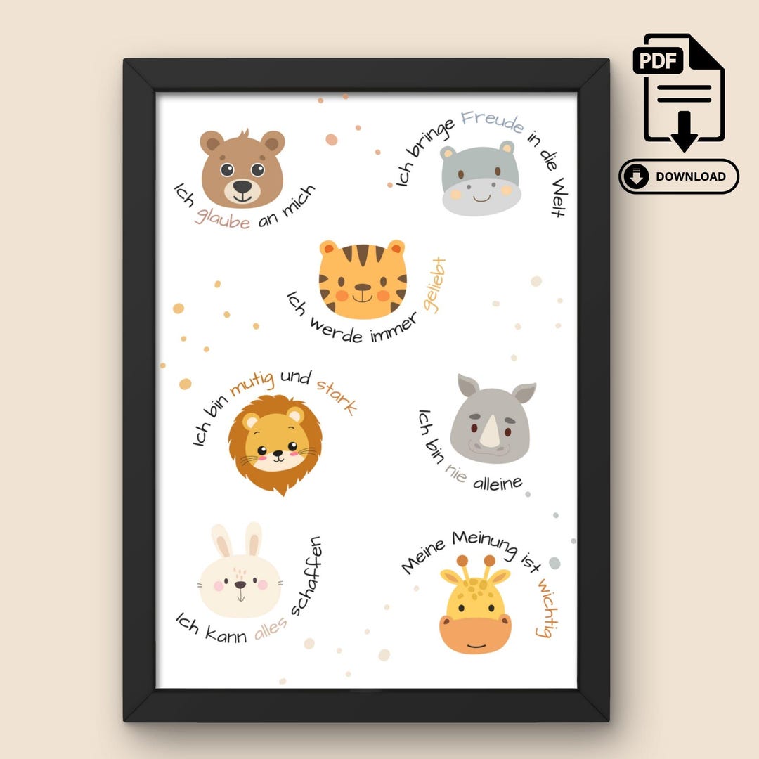 Affirmation Posters for Children, Affirmation Posters, Download, Safari ...