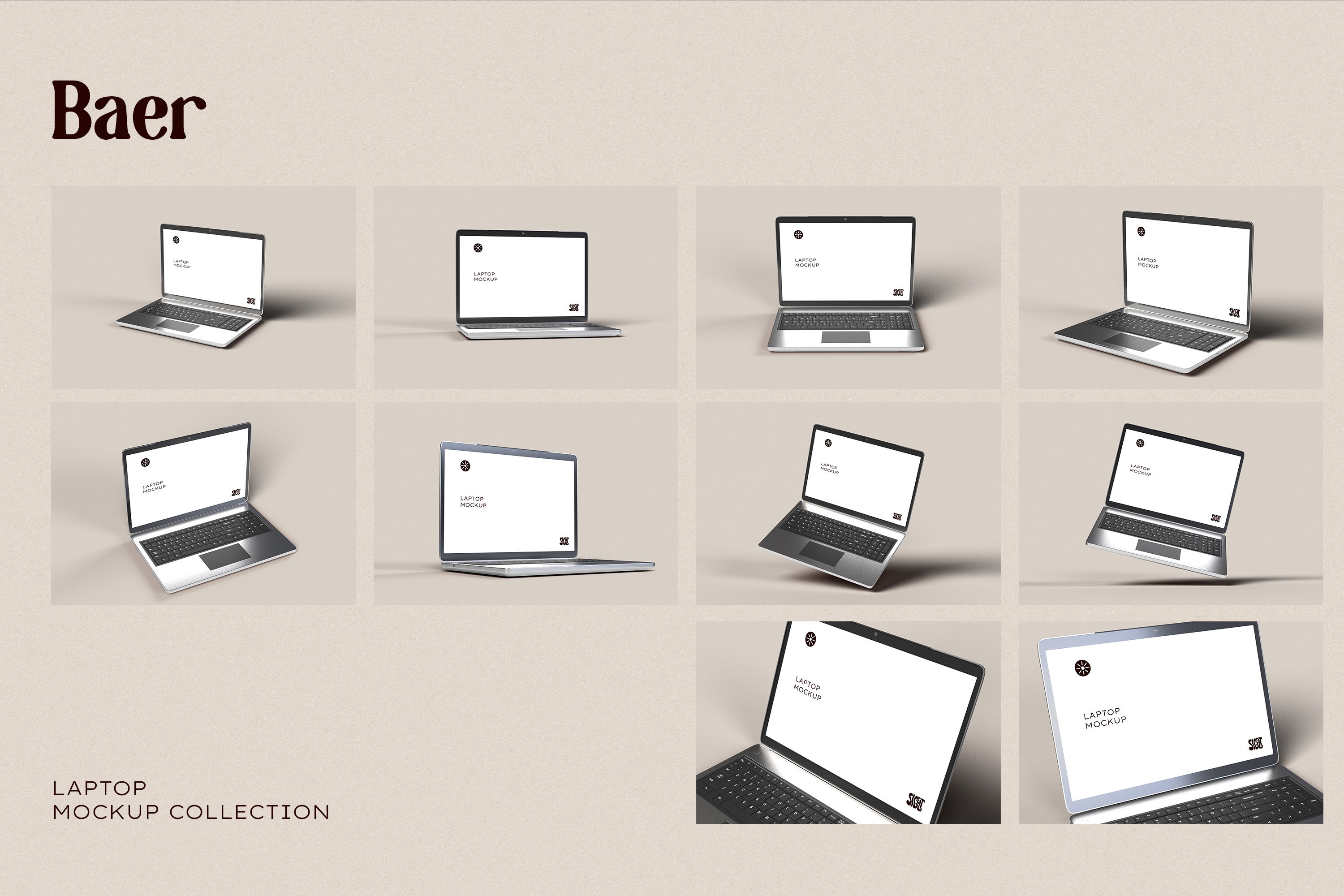 Laptop Mockup With Changeable Background and Shadow Color, Customizable ...