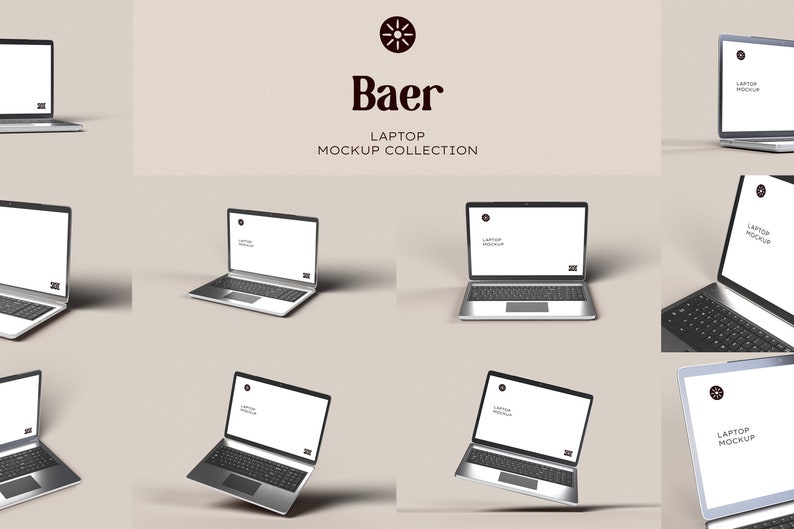 Laptop Mockup With Changeable Background and Shadow Color, Customizable ...