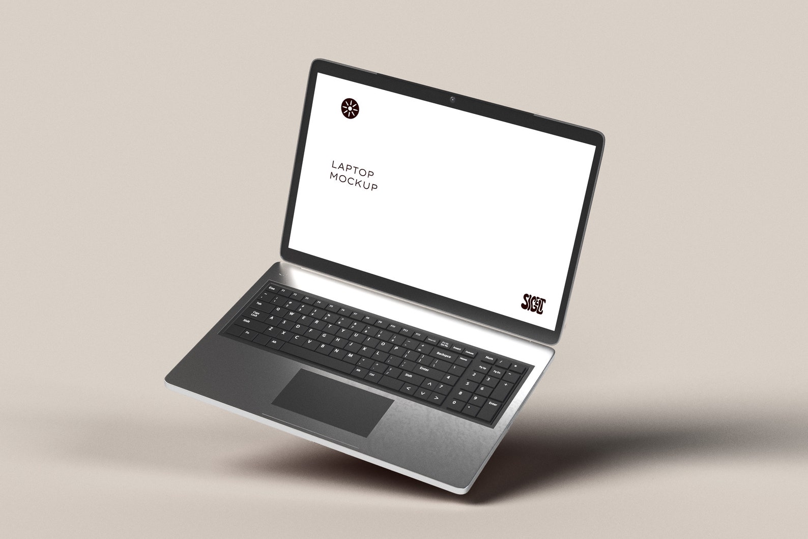 Laptop Mockup With Changeable Background and Shadow Color, Customizable ...