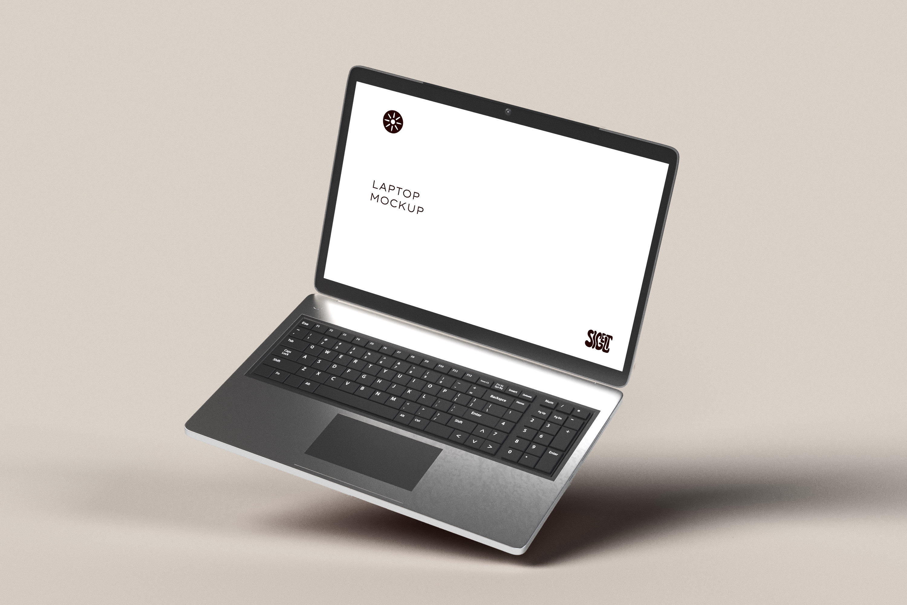 Laptop Mockup With Changeable Background and Shadow Color, Customizable ...