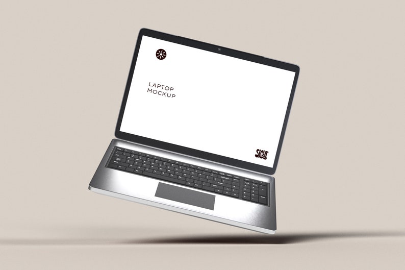 Laptop Mockup With Changeable Background and Shadow Color, Customizable ...