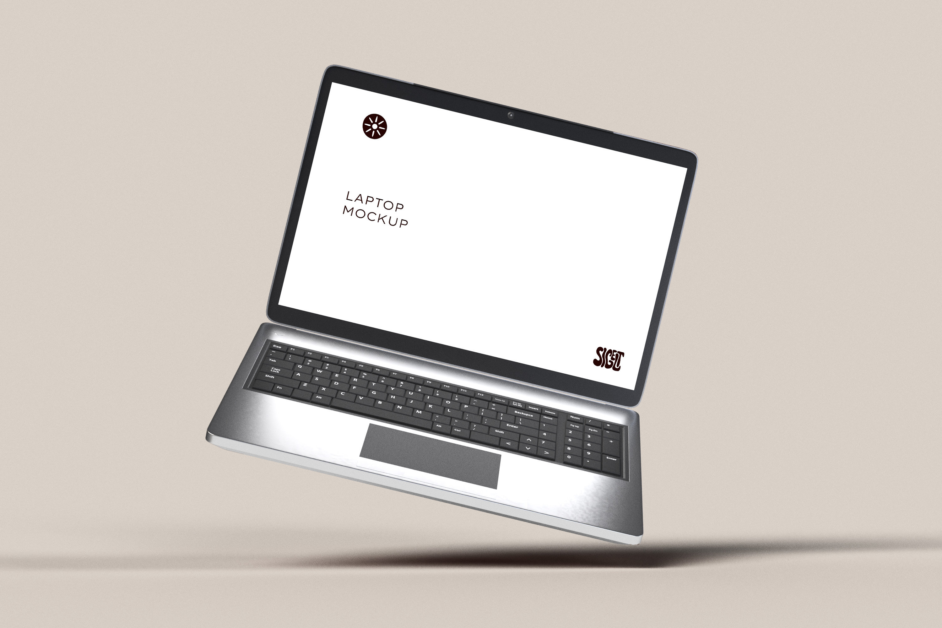 Laptop Mockup With Changeable Background and Shadow Color, Customizable ...