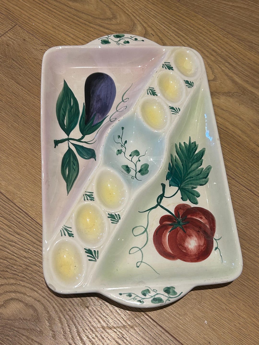 Vintage 1970s Italian Hand Painted Hors D’oeuvre Serving Dish Platter ...