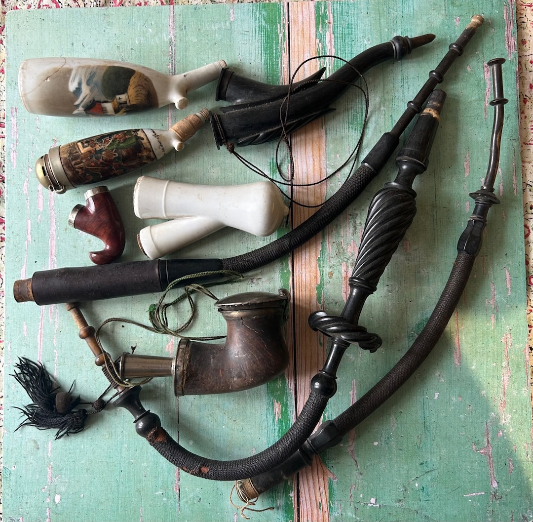 Lot of Vintage Tobacco Pipes Ebony Meerschaum Shisha Old Ceramic Wood ...