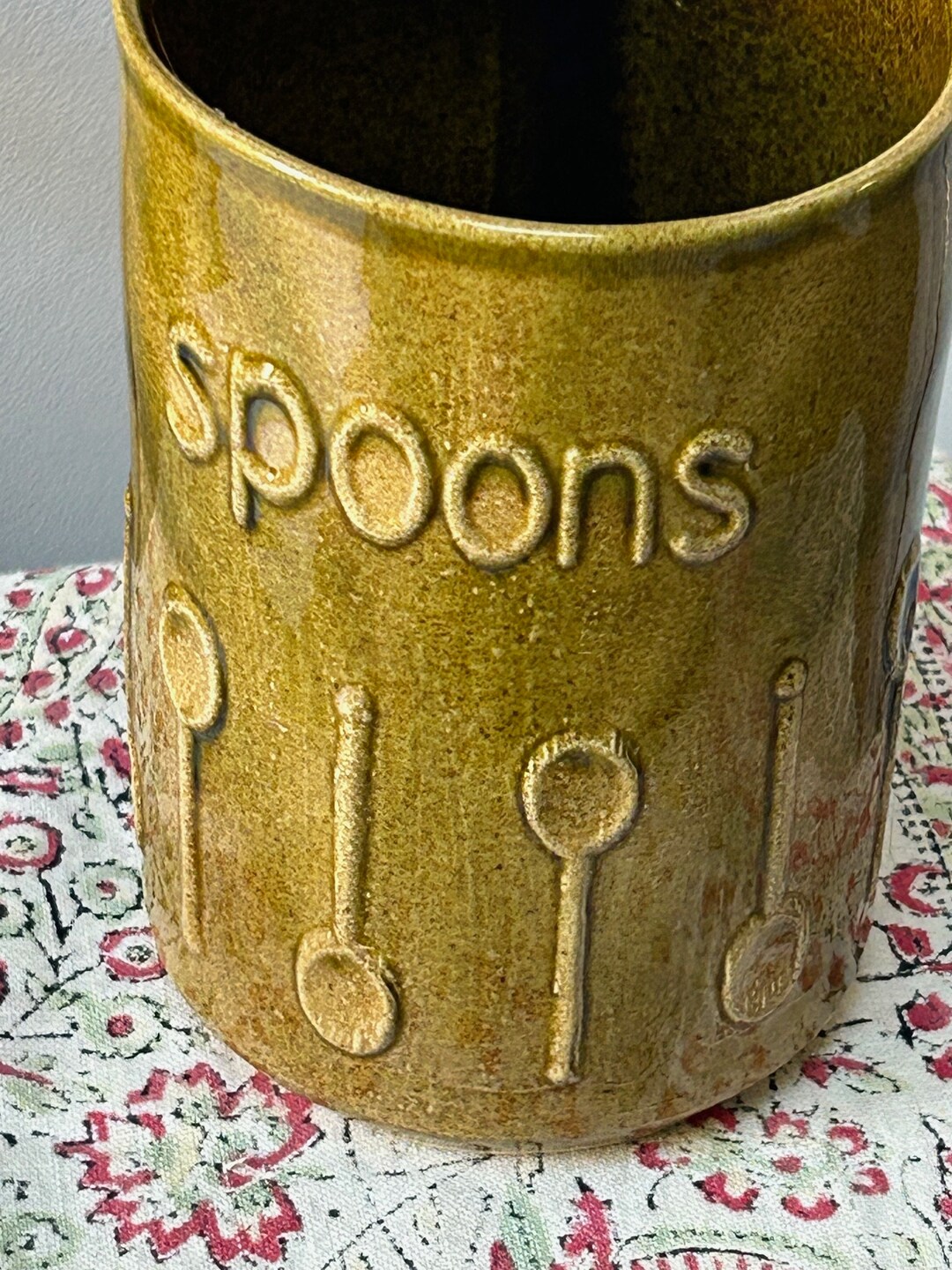 Vintage 1970s Studio Ceramic Pottery Clee Pottery Spoon Utensil Holder ...