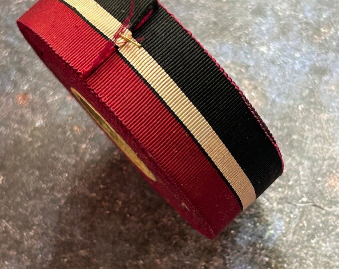 Roll of Vintage Striped Grosgrain Hat Boater Ribbon Black Cream Red ...